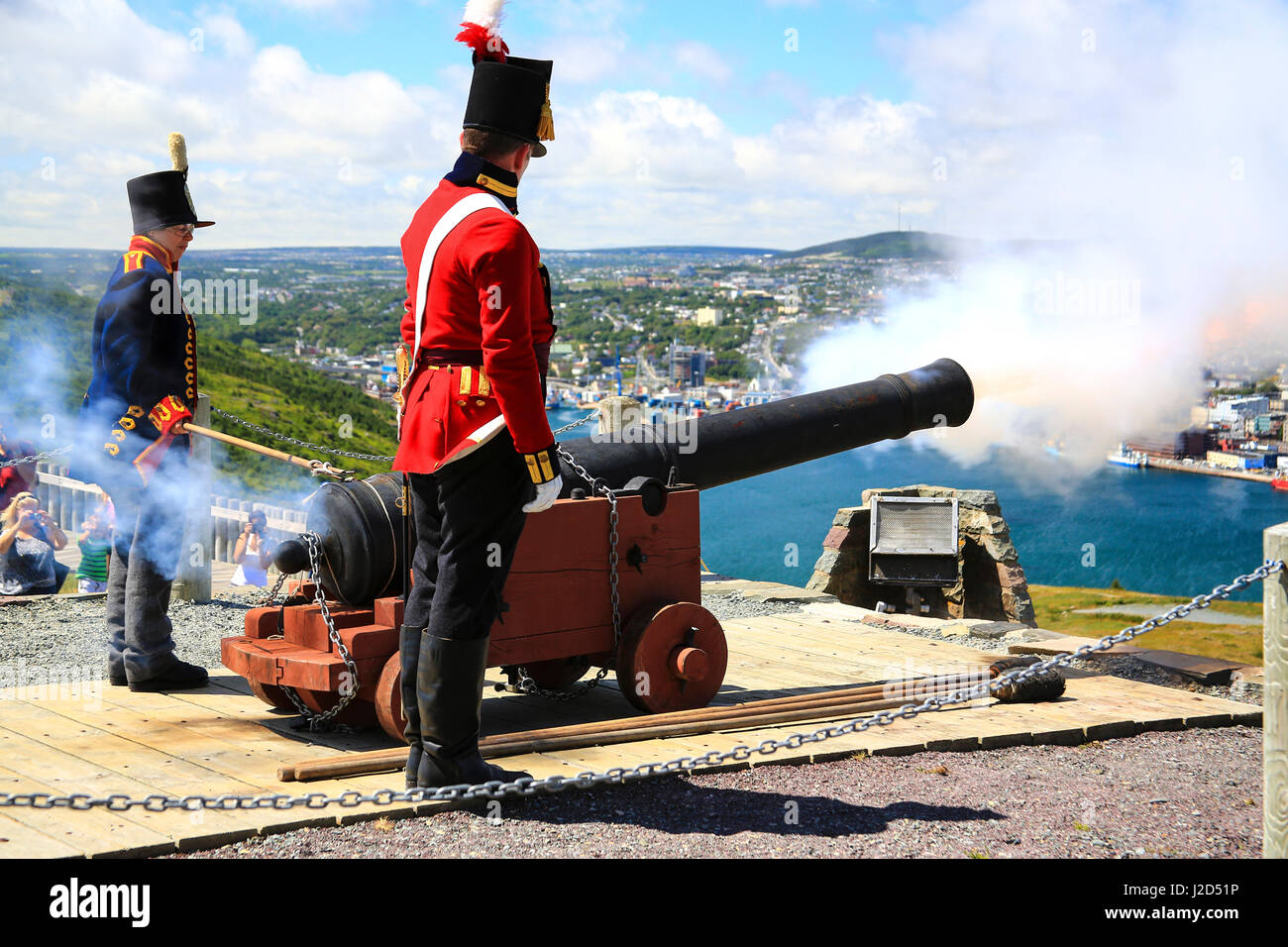 North America, Canada, NL, Noon gun ceremony from Signal Hill, St. John ...
