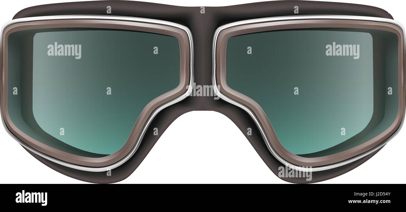 Realistic 3D retro aviator goggles for airplane Stock Vector Image ...
