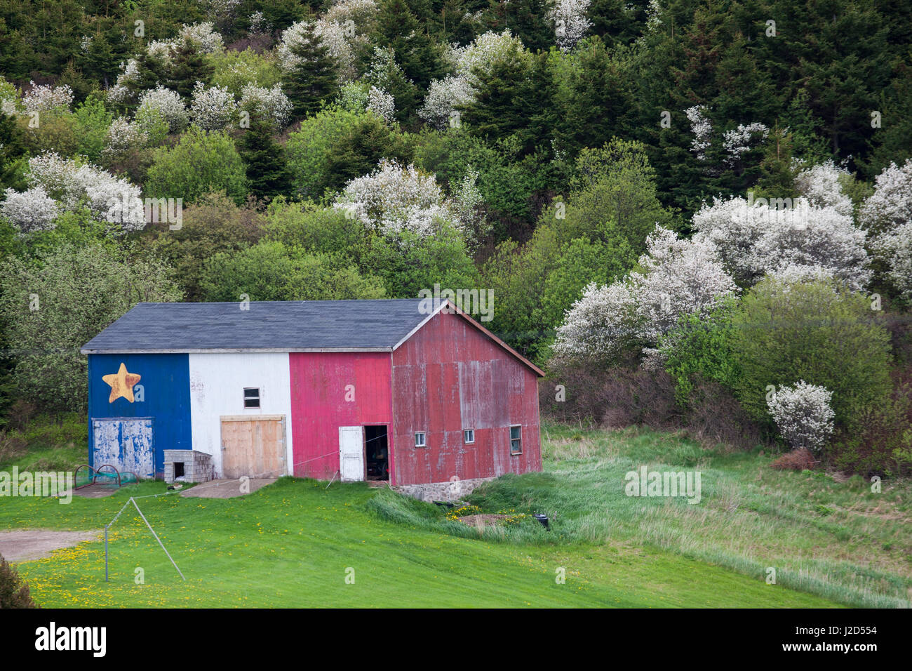 Canada, Nova scotia, Cape Breton, Cablot Trail, Acadian Barn Stock ...