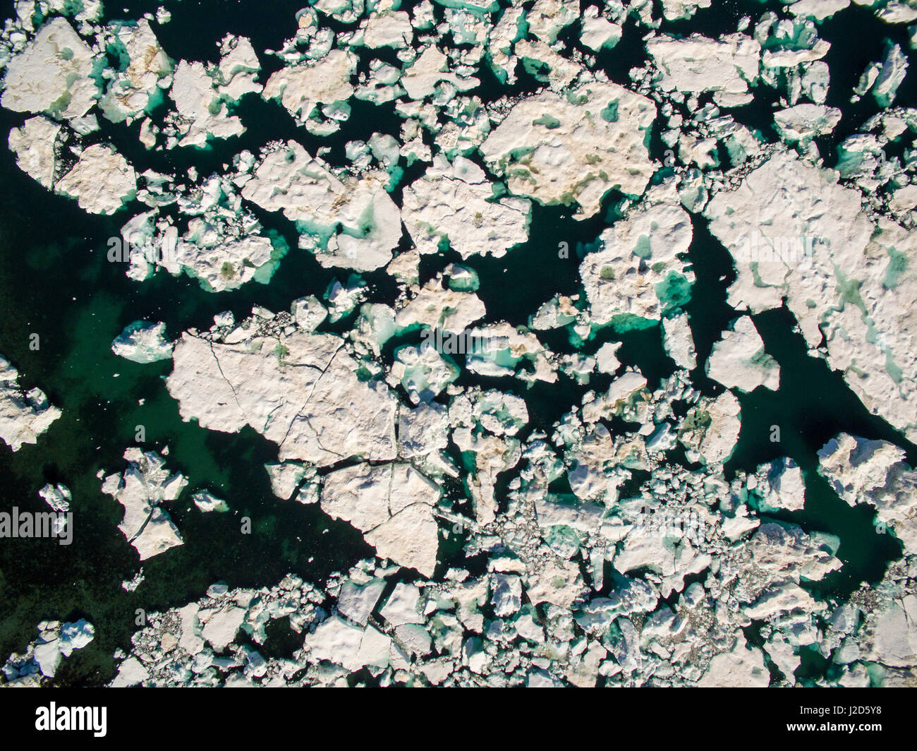 Canada, Nunavut Territory, Repulse Bay, Aerial view of grounded ...