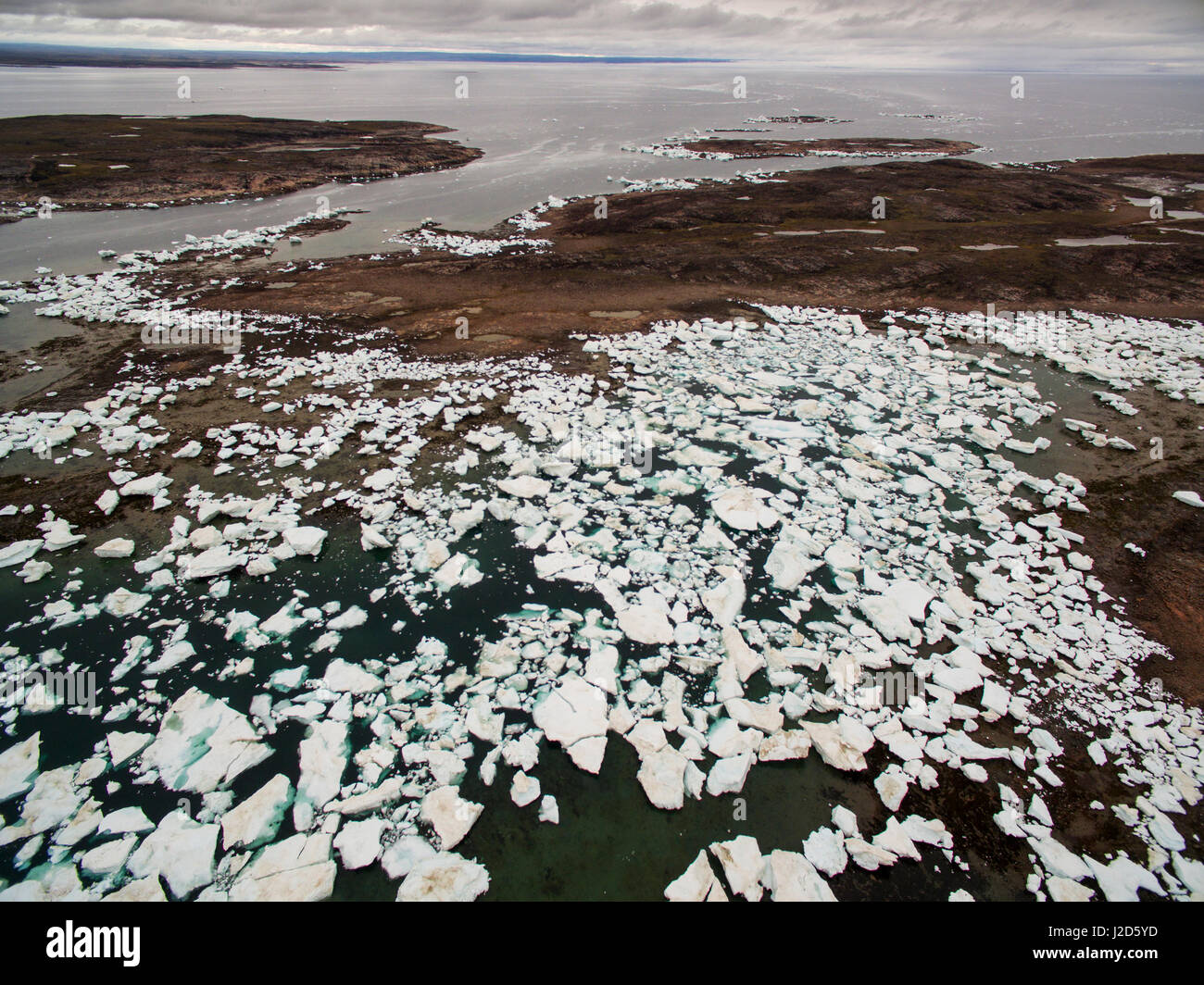 Canada, Nunavut Territory, Repulse Bay, Aerial view of grounded ...