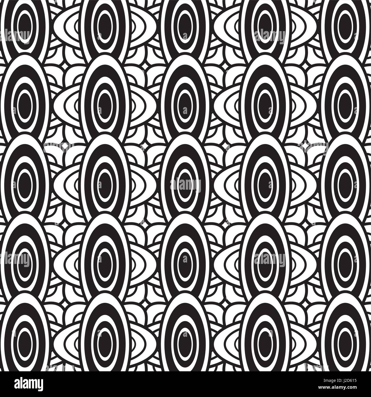 black and white oval geometric pattern background Stock Vector Image ...