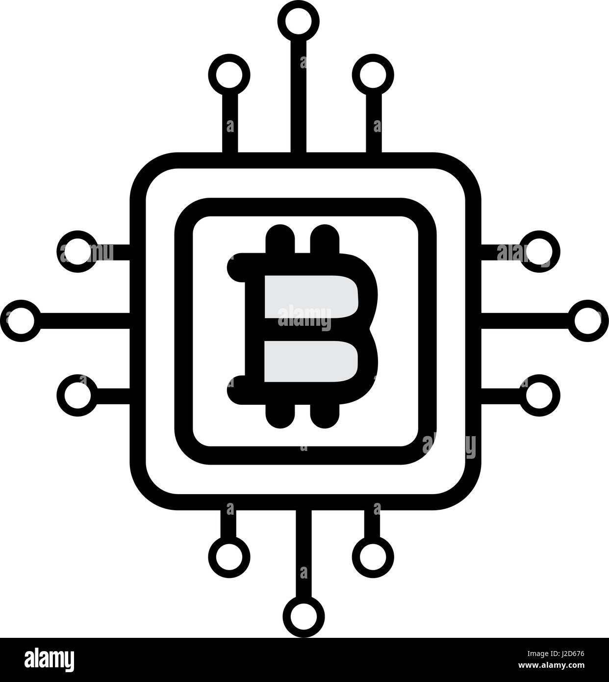 bitcoin currency sign with circuits network Stock Vector Image & Art ...