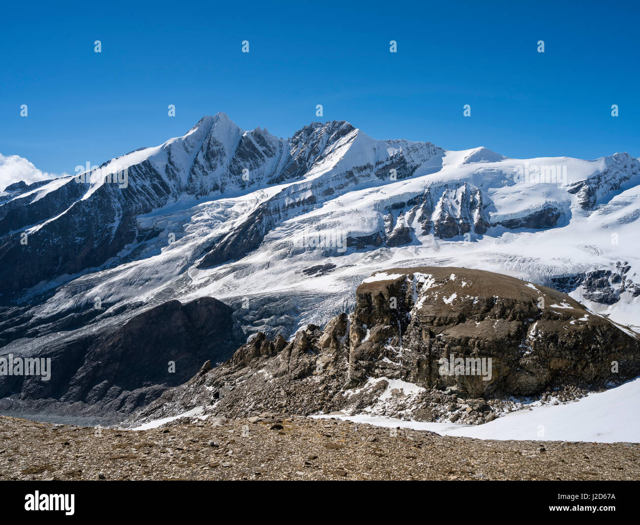 Mount Grossglockner (3798m), the highest mountain in Austria and symbol ...