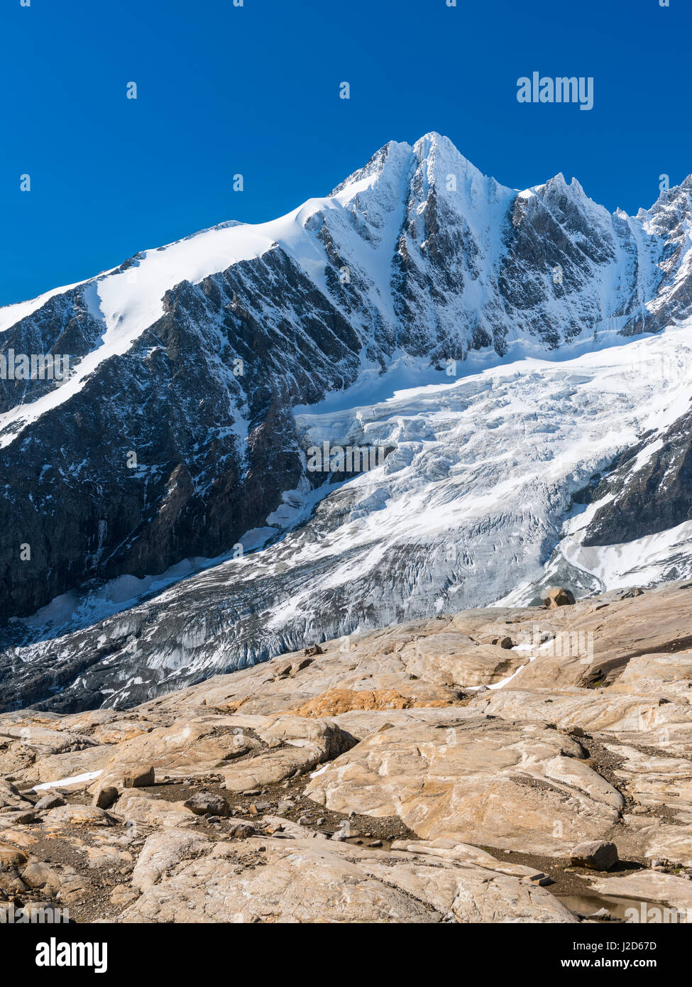 Mount Grossglockner (3798m), the highest mountain in Austria and symbol ...