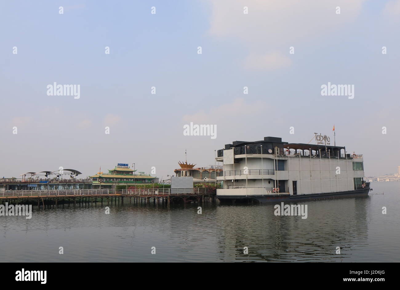 Waterfront restaurant and bars in Tay lake in Hanoi Vietnam Stock Photo ...