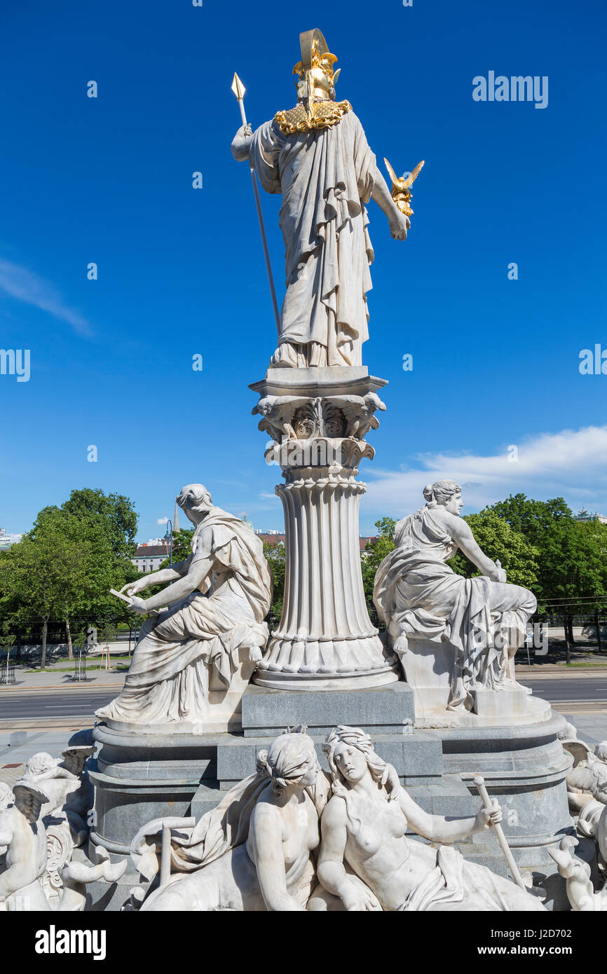 Statues in front of Parliament building, Vienna, Austria Stock Photo ...