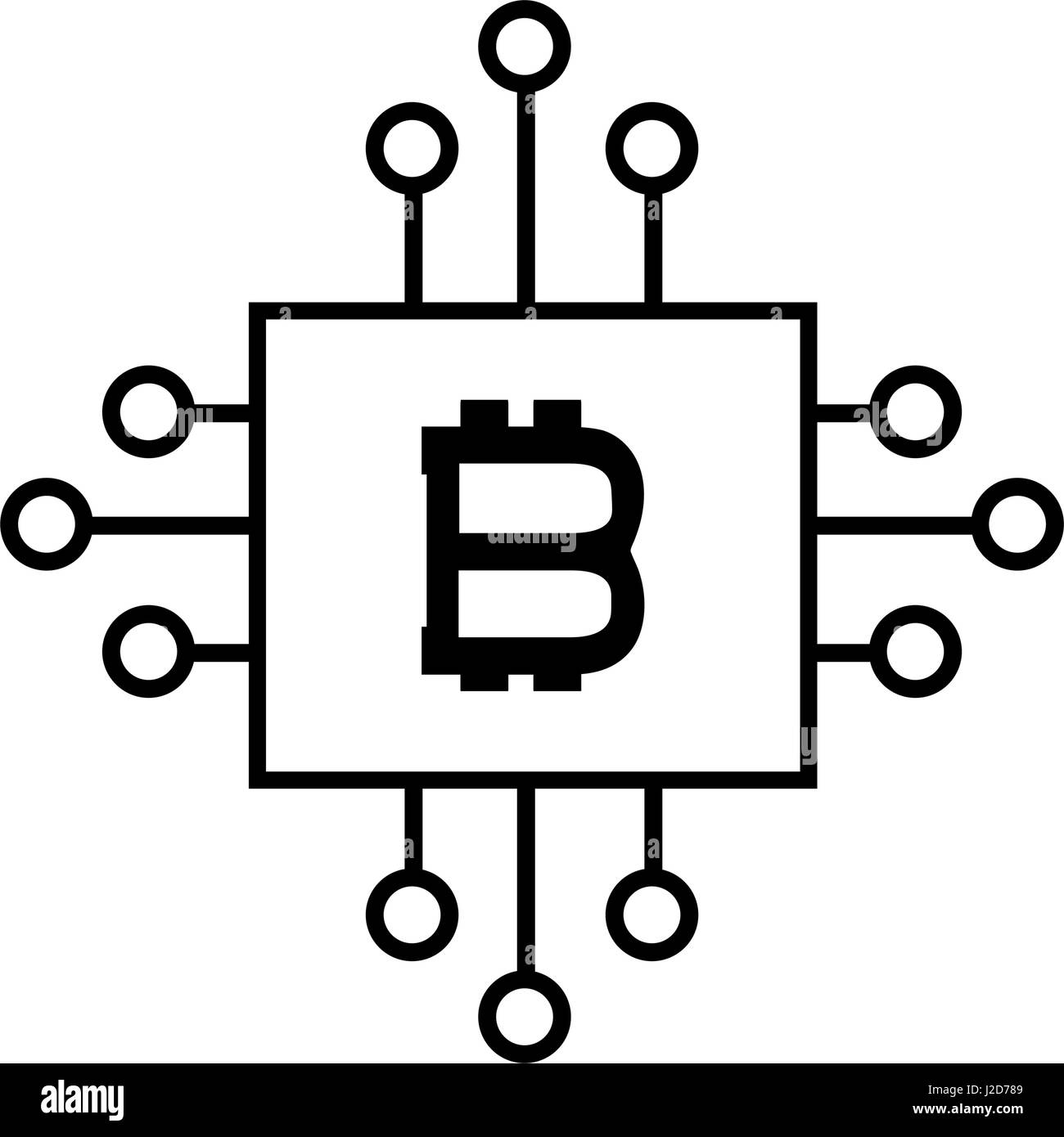 bitcoin currency sign with circuits network Stock Vector Image & Art ...