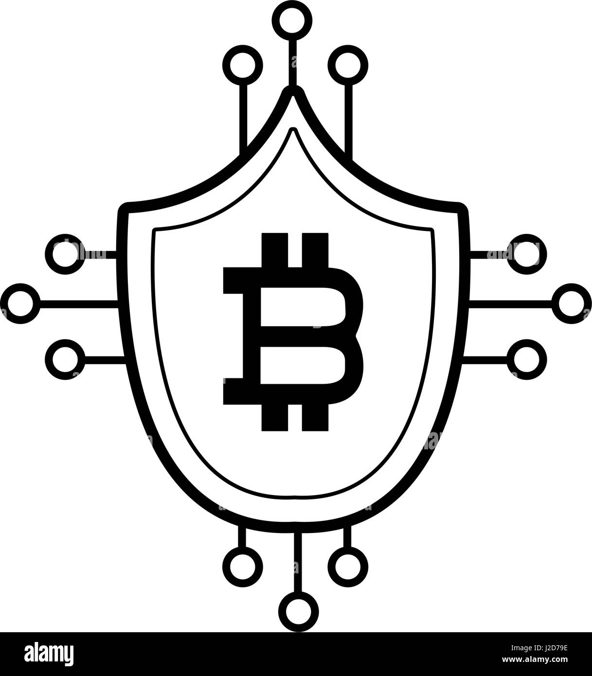 security shield protection with bitcoin currency symbol Stock Vector ...