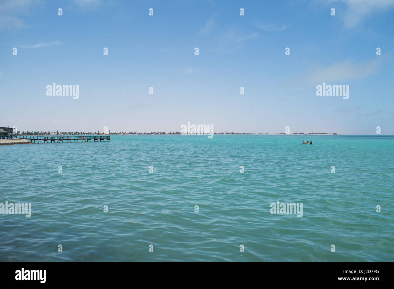Long Bay with Turquoise Sea in Walvisbay, Namibia Stock Photo - Alamy
