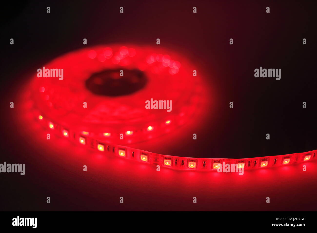 Red LED strip light Stock Photo - Alamy