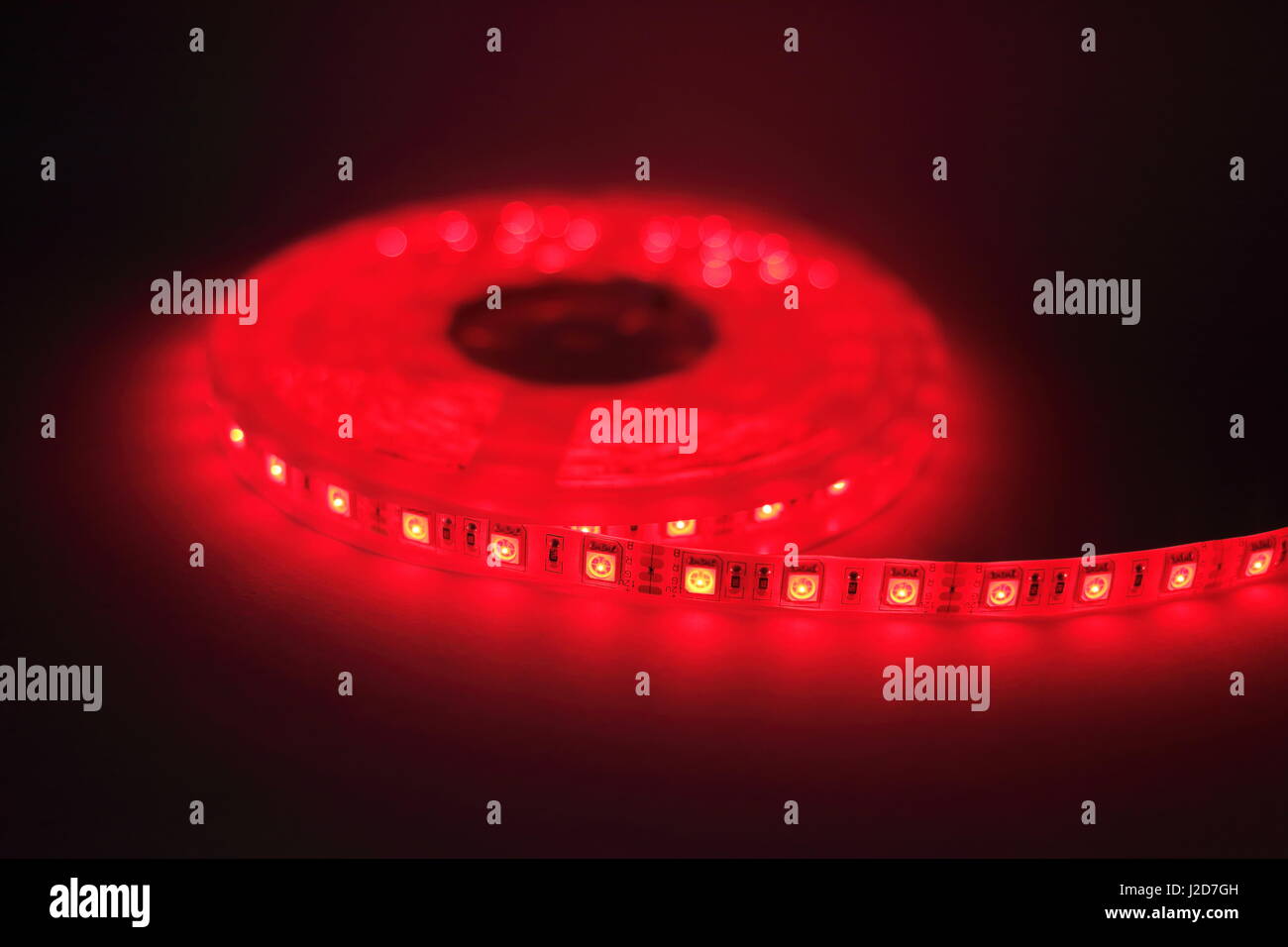 Red LED strip light Stock Photo - Alamy