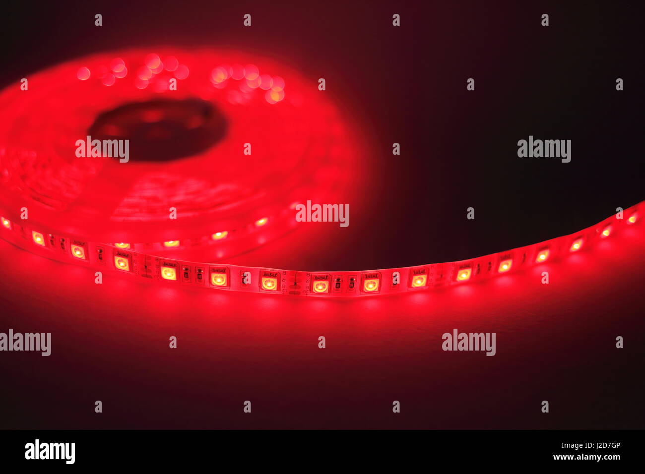 Red LED strip light Stock Photo - Alamy