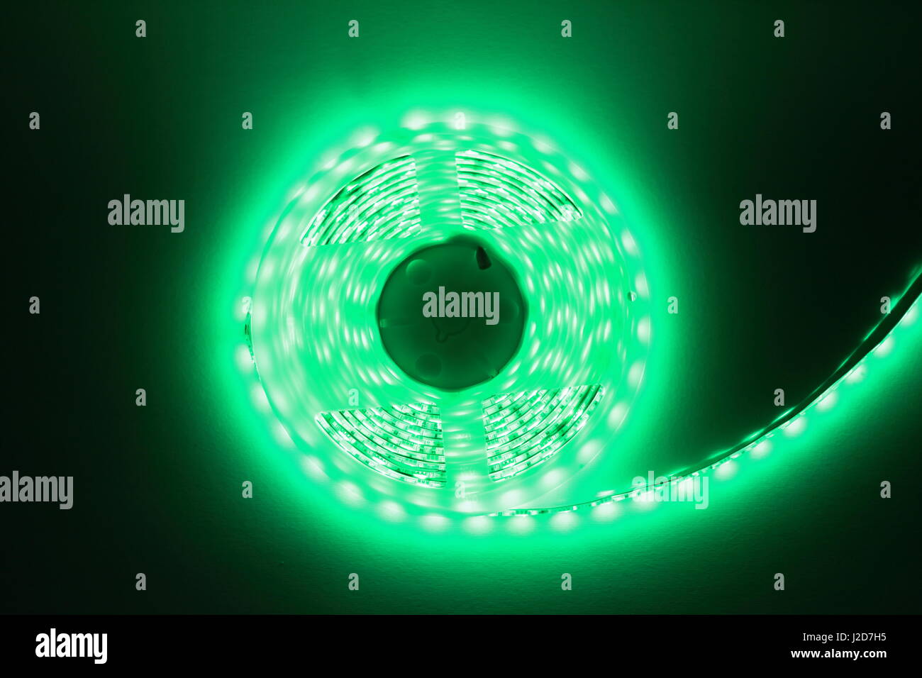 Green LED strip light Stock Photo - Alamy