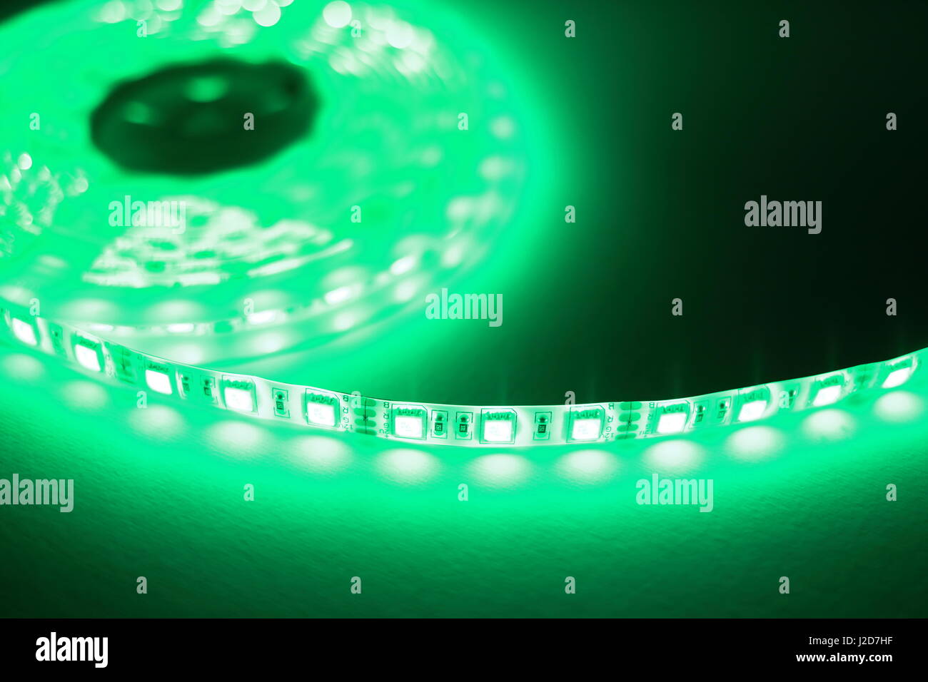 Green LED strip light Stock Photo - Alamy