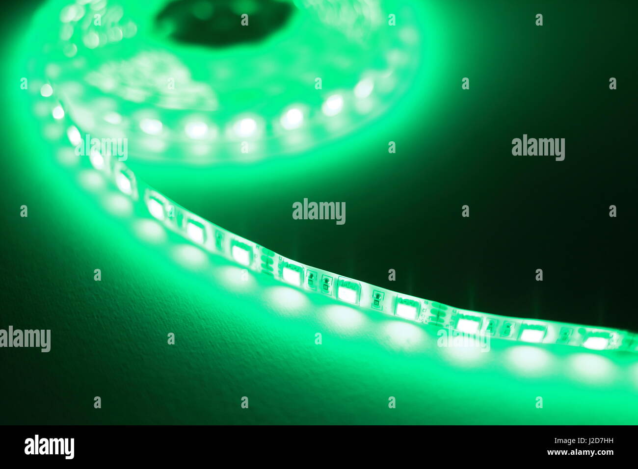 Green LED strip light Stock Photo - Alamy