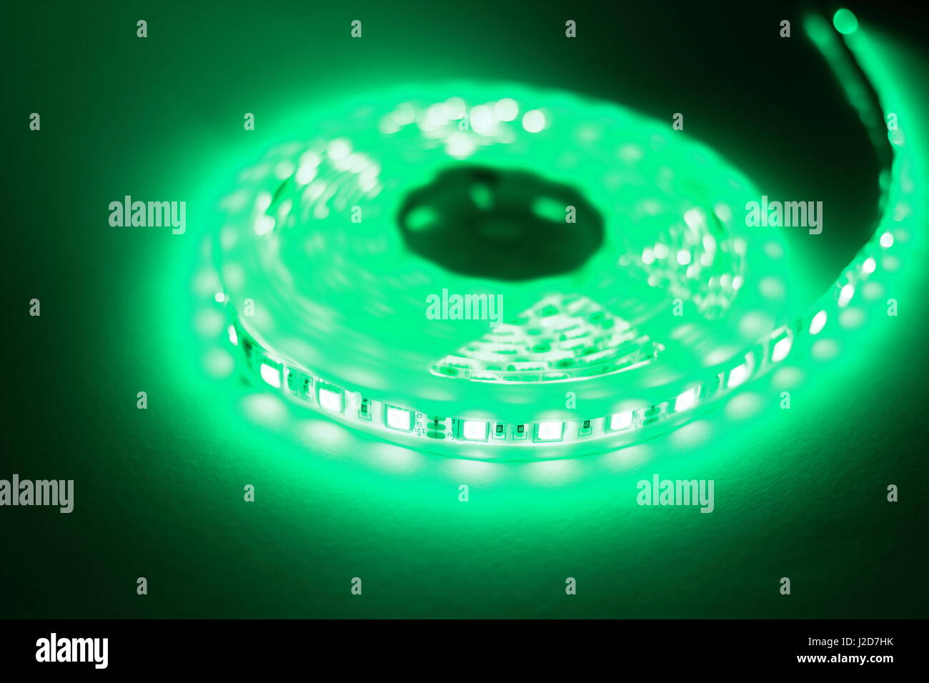 Green LED strip light Stock Photo - Alamy
