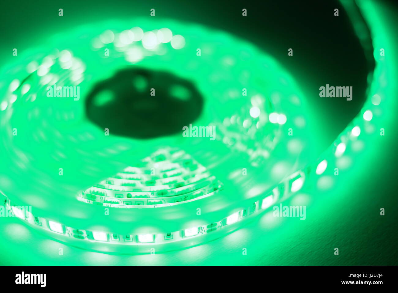 Green LED strip light Stock Photo - Alamy