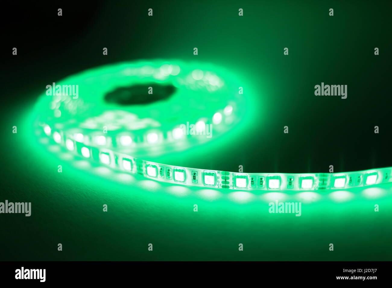 Green LED strip light Stock Photo - Alamy