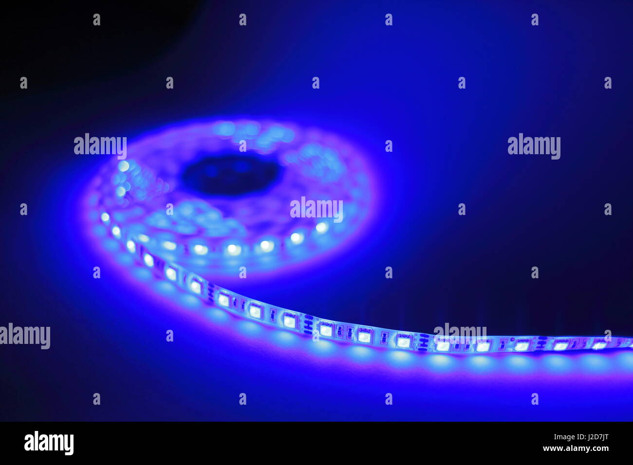 Blue LED strip light Stock Photo - Alamy