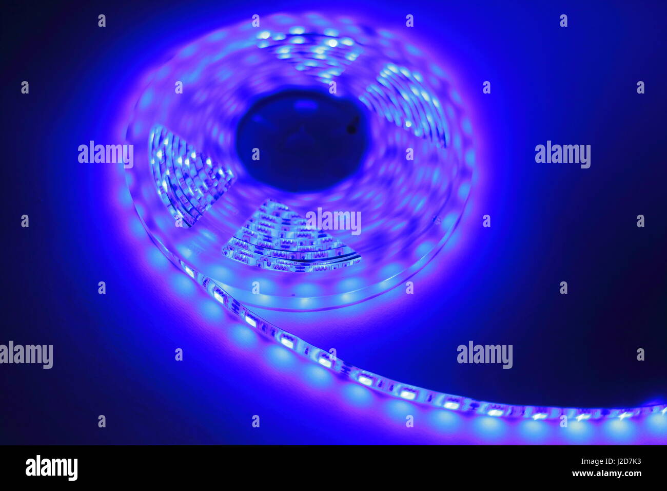 Blue LED strip light Stock Photo - Alamy