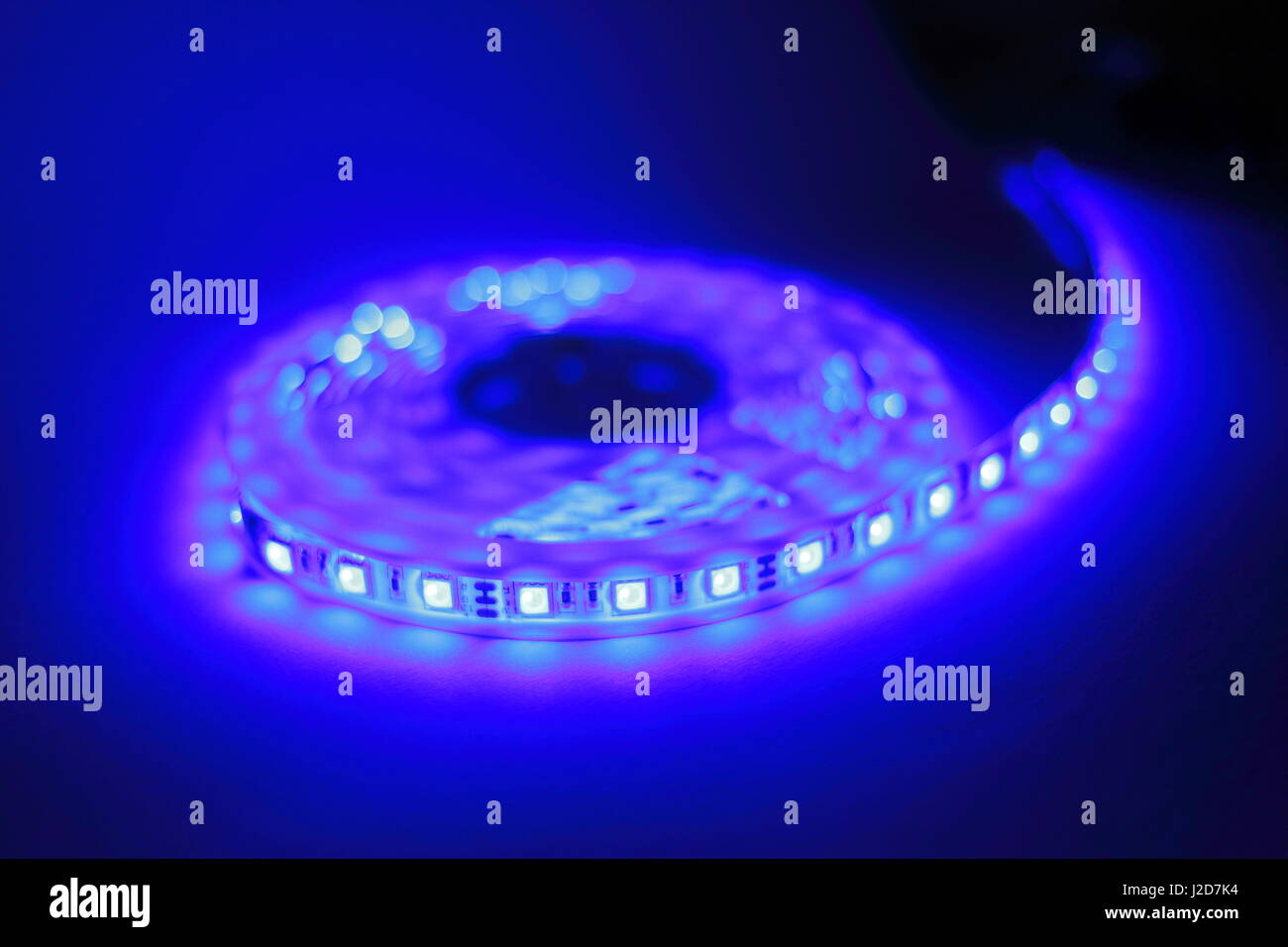 Blue LED strip light Stock Photo - Alamy