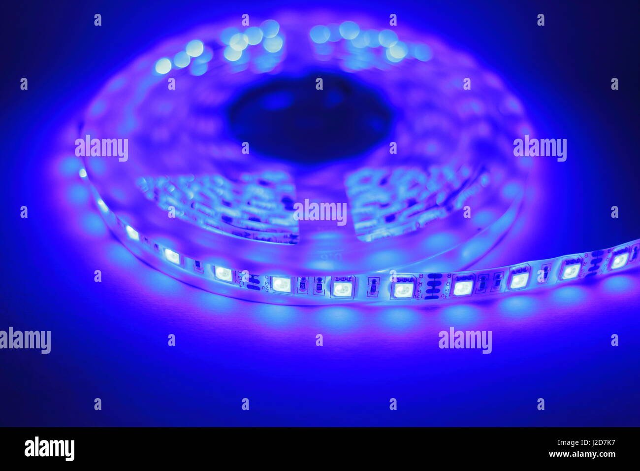 Blue LED strip light Stock Photo - Alamy
