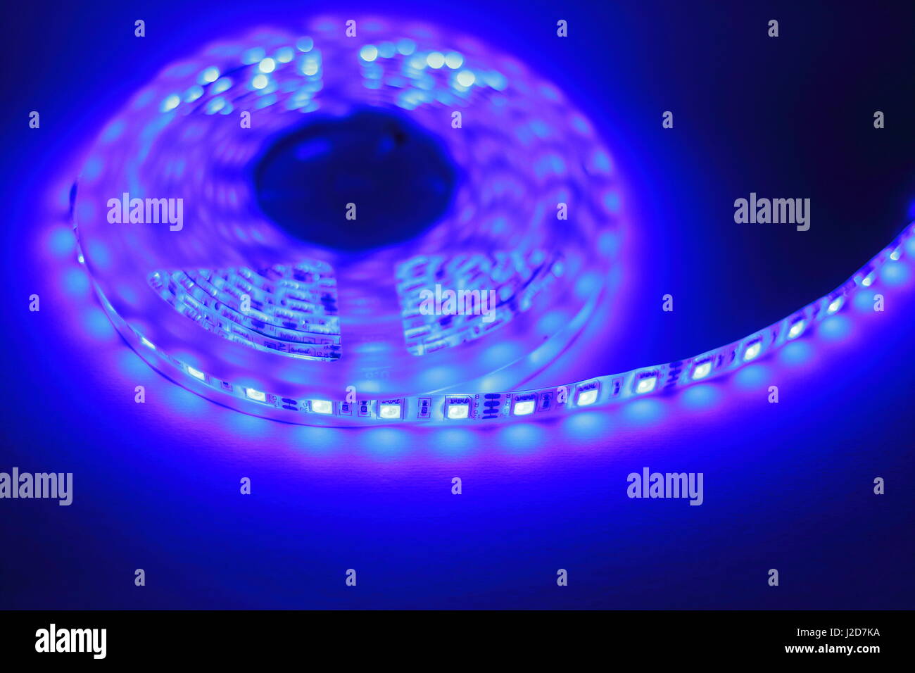 Blue LED strip light Stock Photo - Alamy