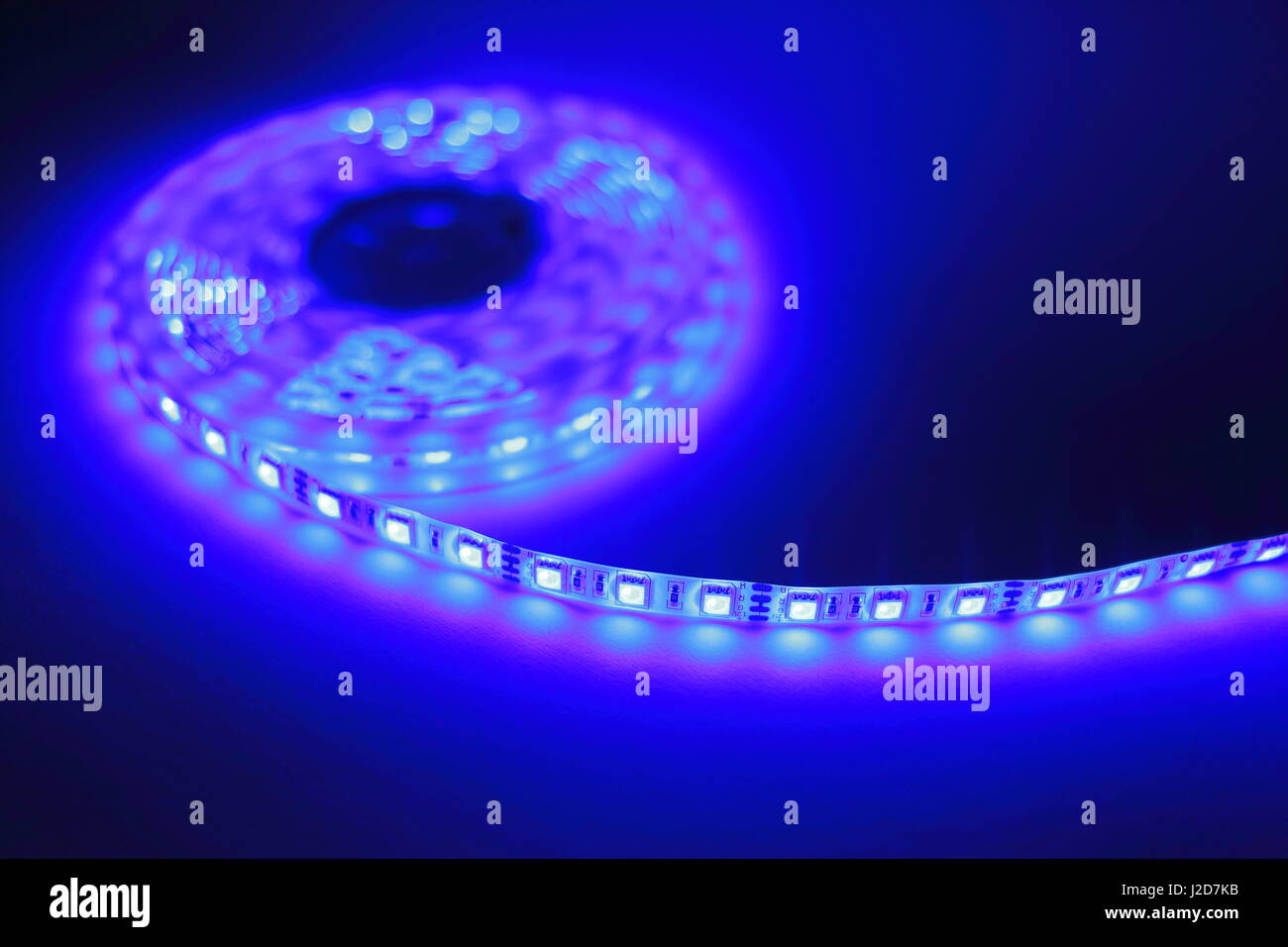 Blue LED strip light Stock Photo - Alamy