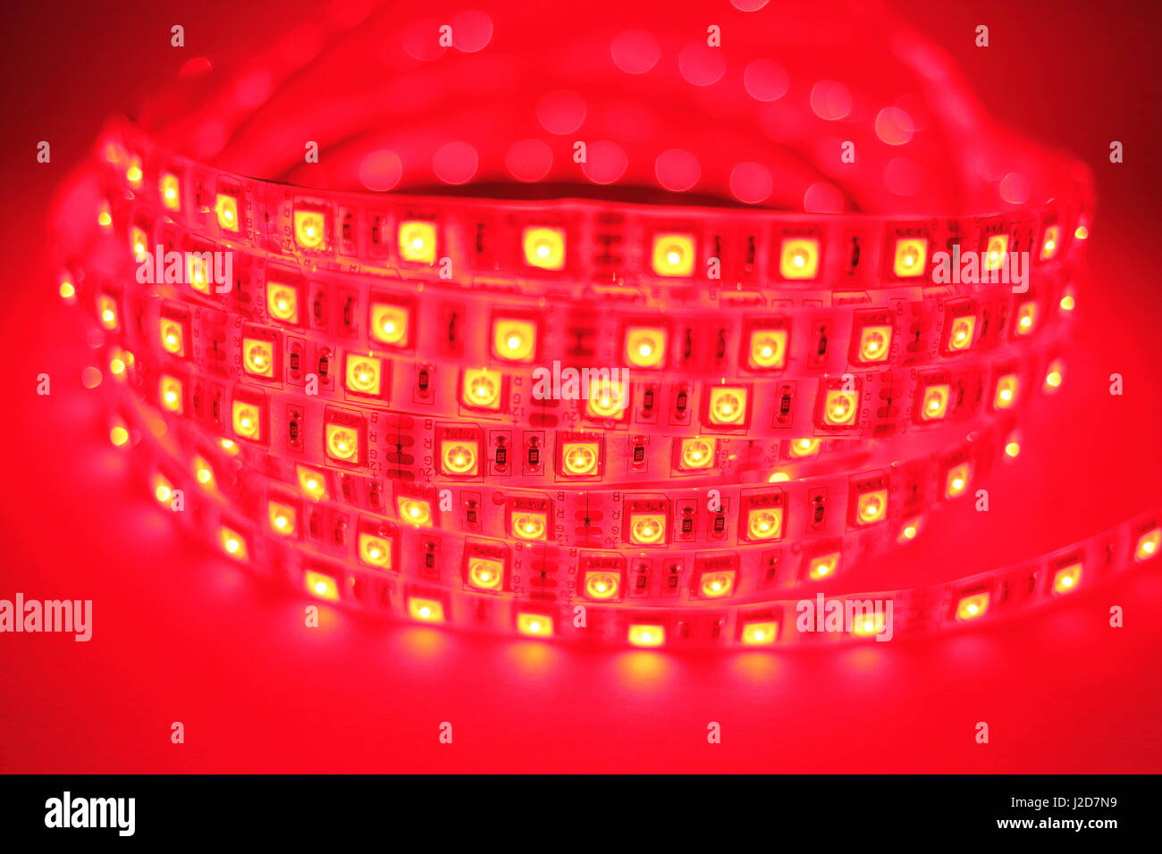 Red LED strip light Stock Photo - Alamy
