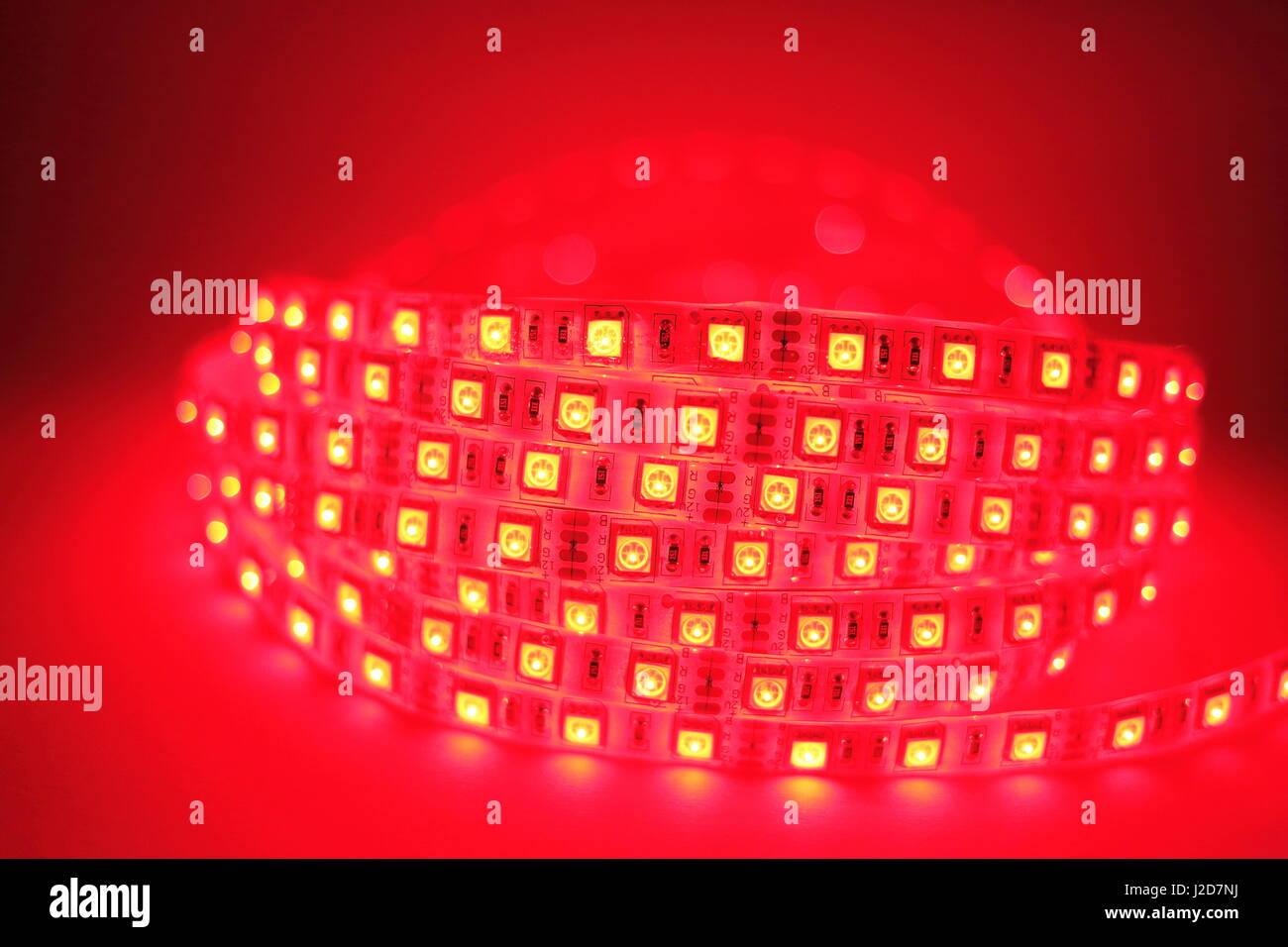 Red LED strip light Stock Photo - Alamy