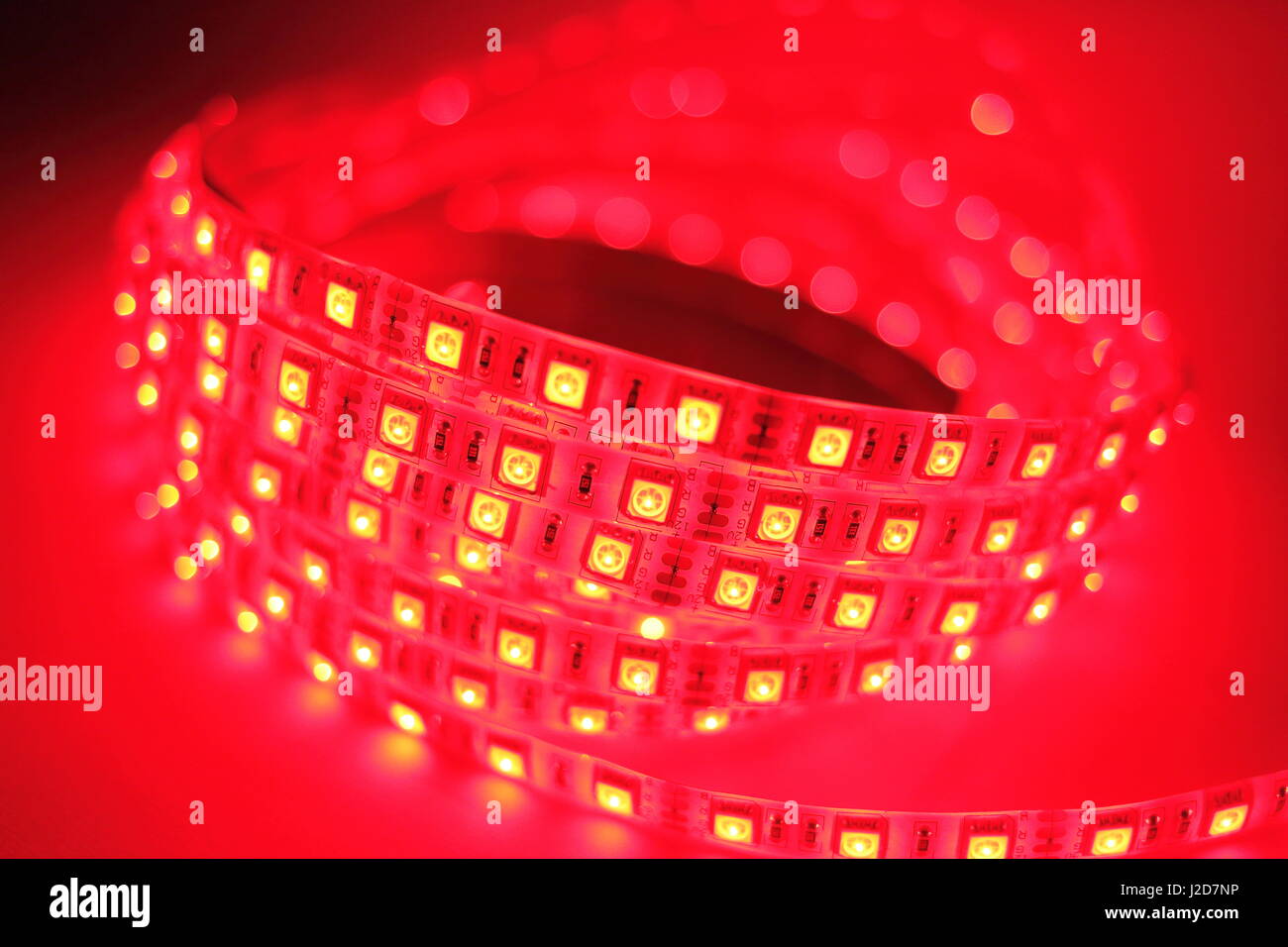 Red LED strip light Stock Photo - Alamy