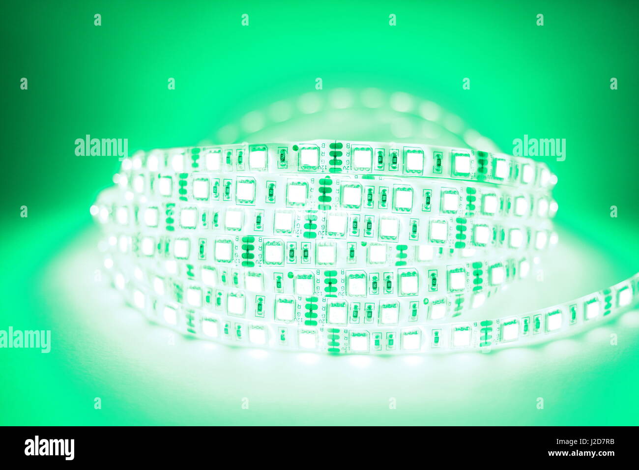 Green LED strip light Stock Photo - Alamy