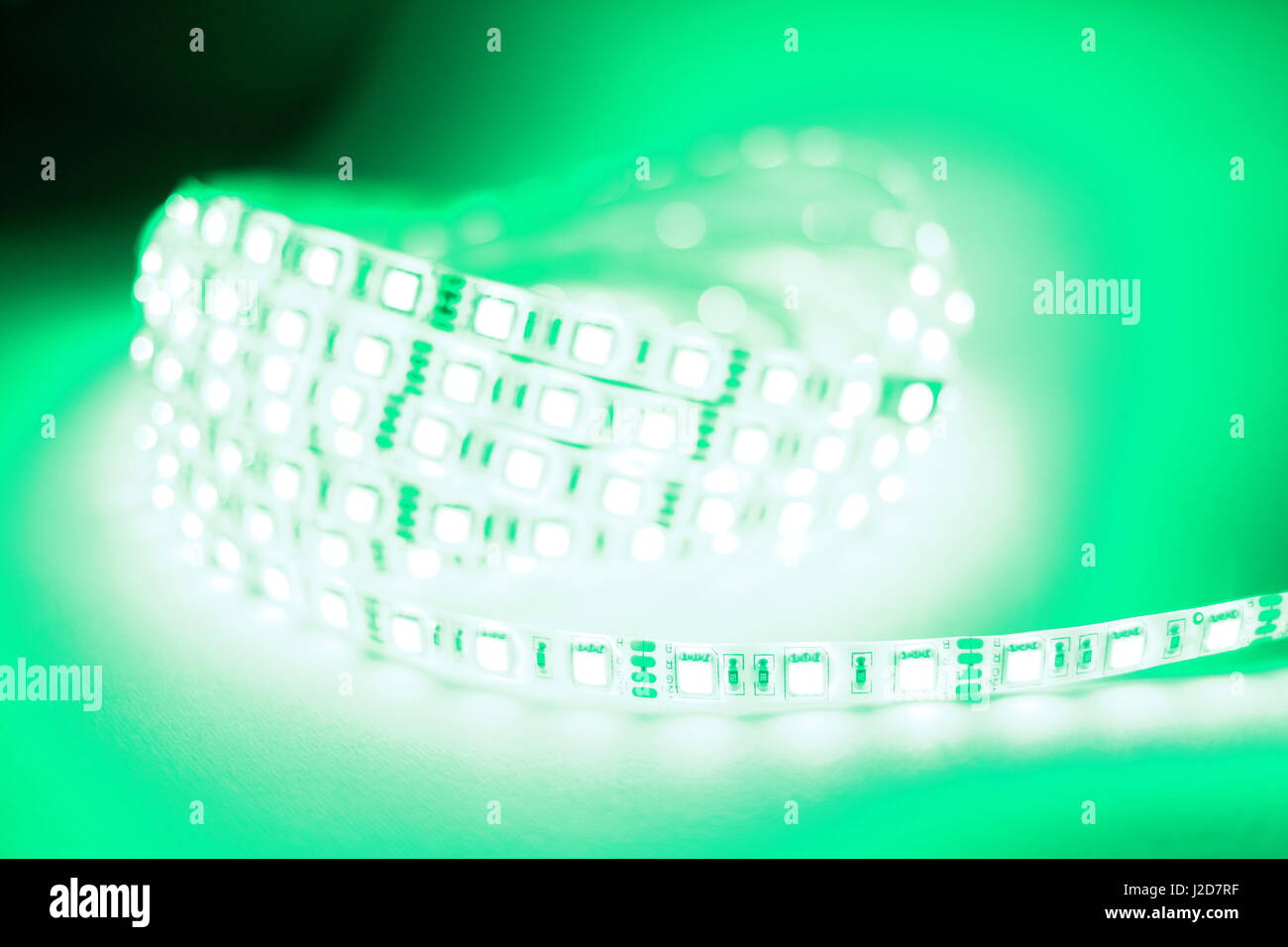 Green LED strip light Stock Photo - Alamy