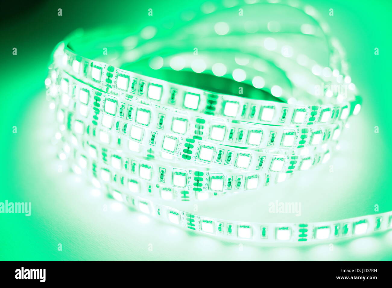 Green LED strip light Stock Photo - Alamy