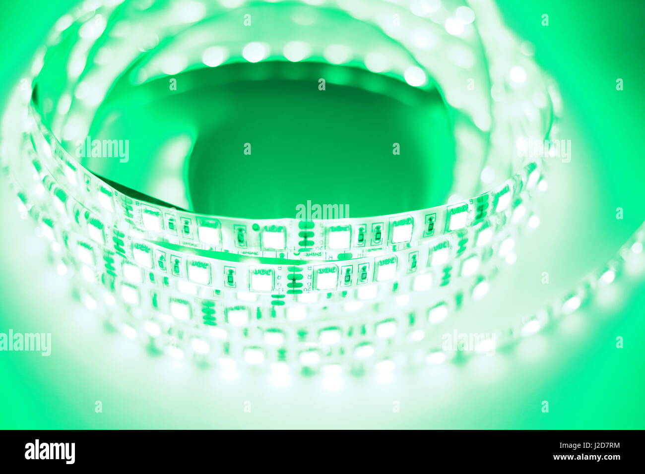 Green LED strip light Stock Photo - Alamy