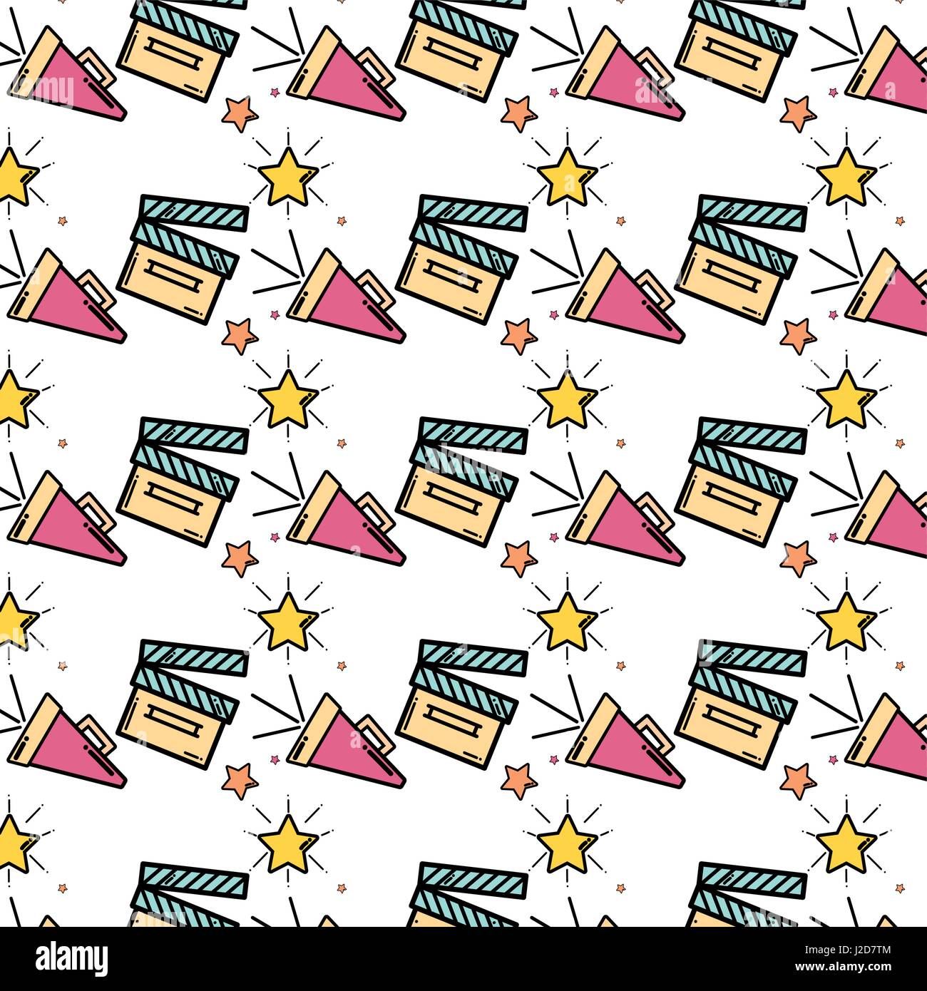 clapper board and horn short film background Stock Vector Image & Art ...