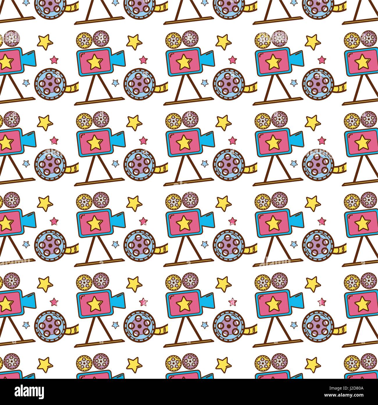 video camera and filmstrips short film background Stock Vector Image ...