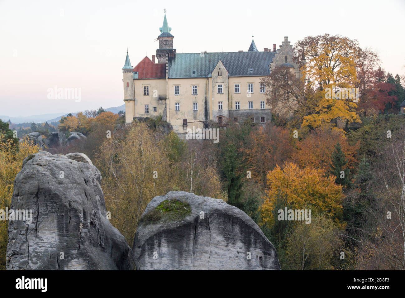 Czech Republic, Bohemia. Gothic Kost Castle from the 14th Century Stock ...