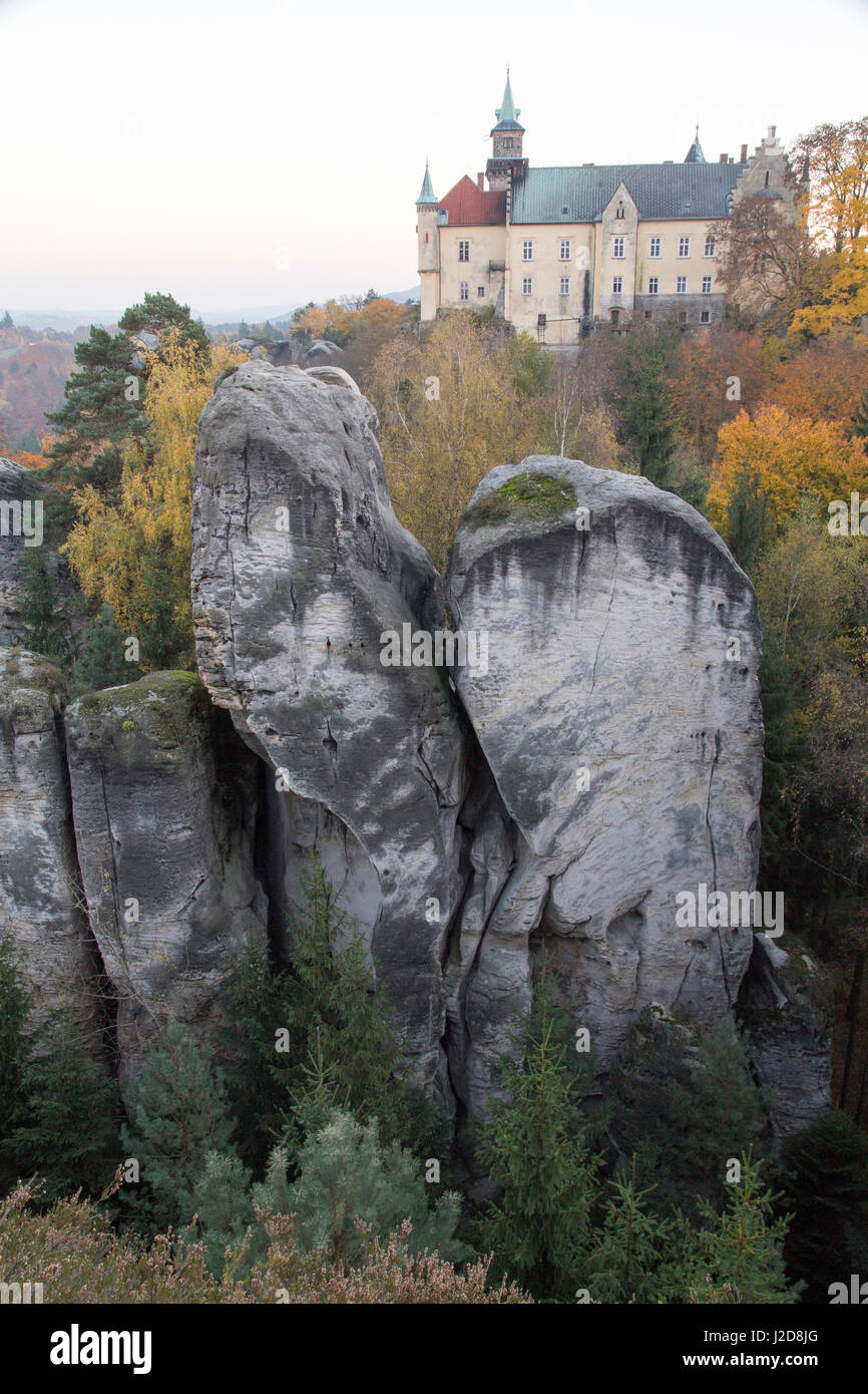 Czech Republic, Bohemia. Gothic Kost Castle from the 14th Century Stock ...