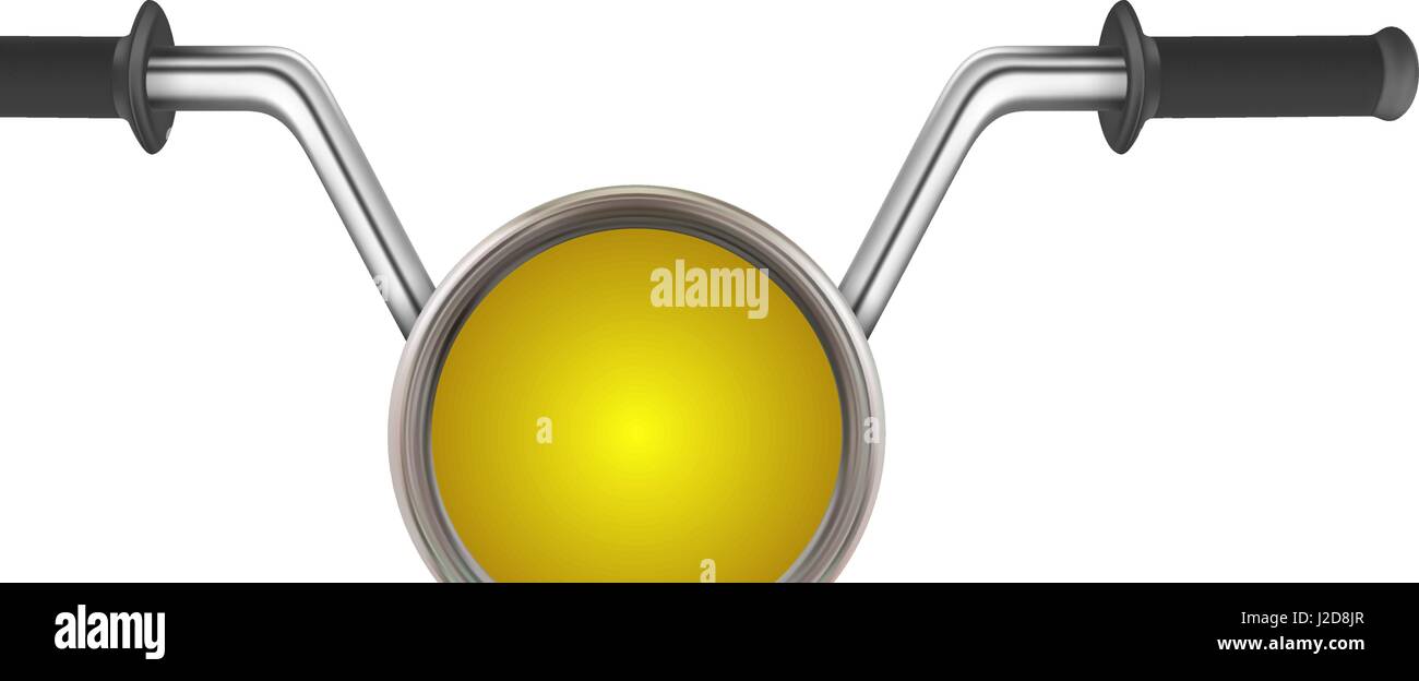 Handlebar of the chopper motorcycle. Front view Stock Vector Image ...