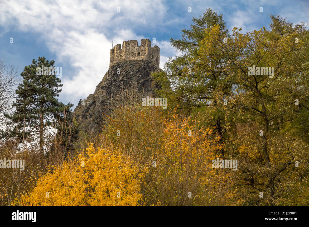 Czech Republic, Liberec, Semily. Trosky Castle is a castle ruin located ...