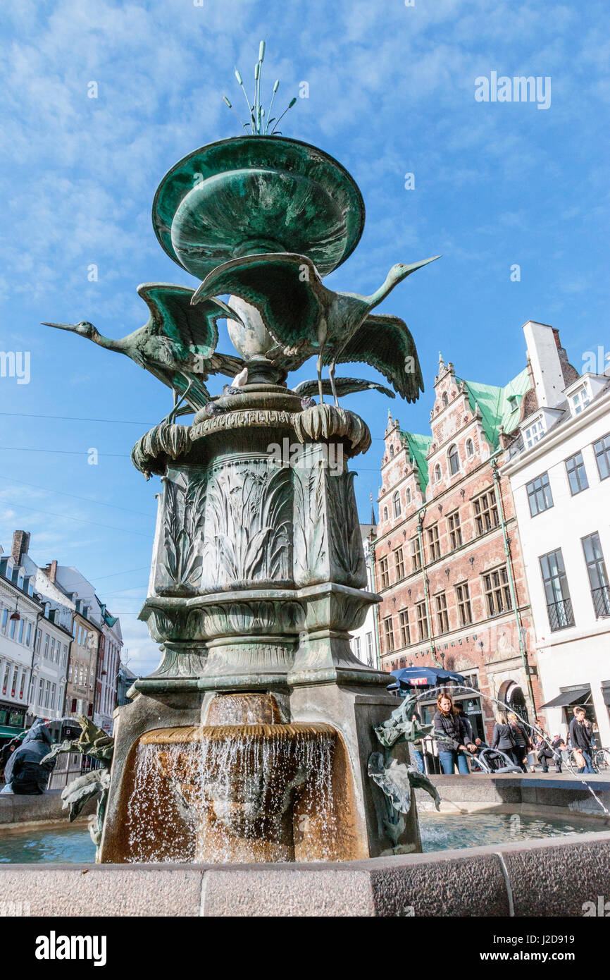 Storkespringvandet. Stork Fountain in Copenhagen Center. Denmark Stock Photo - Alamy