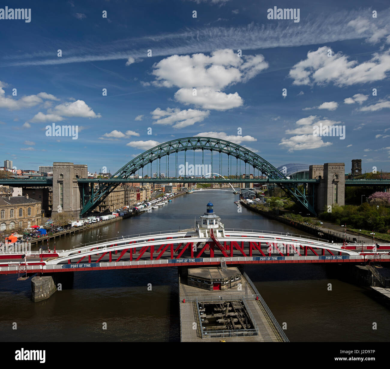A daytime view of the Sunday quayside market in Newcastle upon Tyne ...