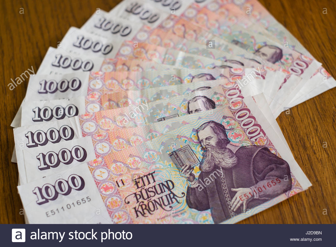 Icelandic Currency Money 1000 Kronur High Resolution Stock Photography ...