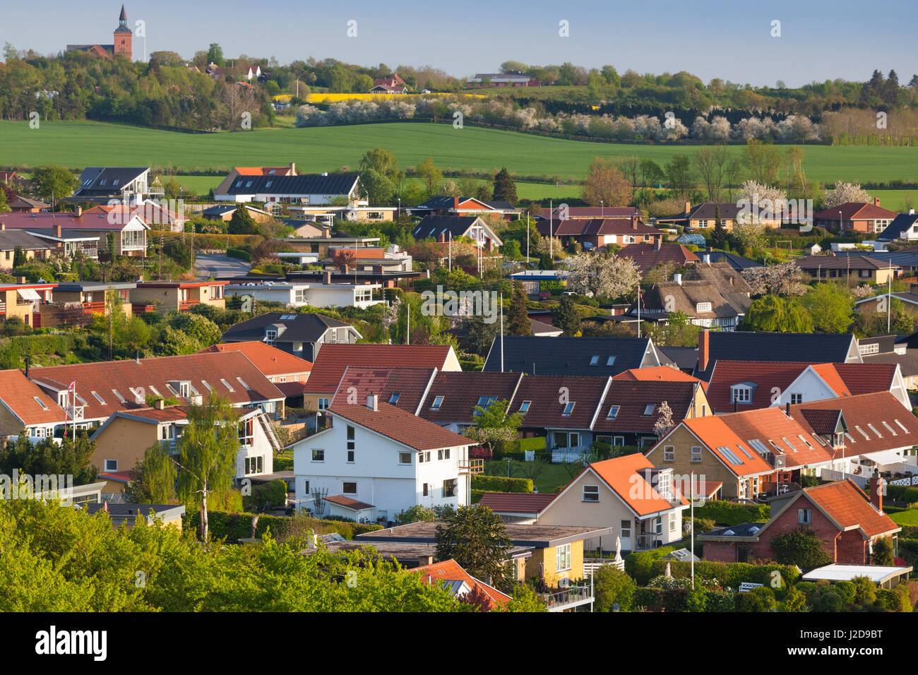 Denmark, Tasinge, Vindeby, elevated town view Stock Photo - Alamy