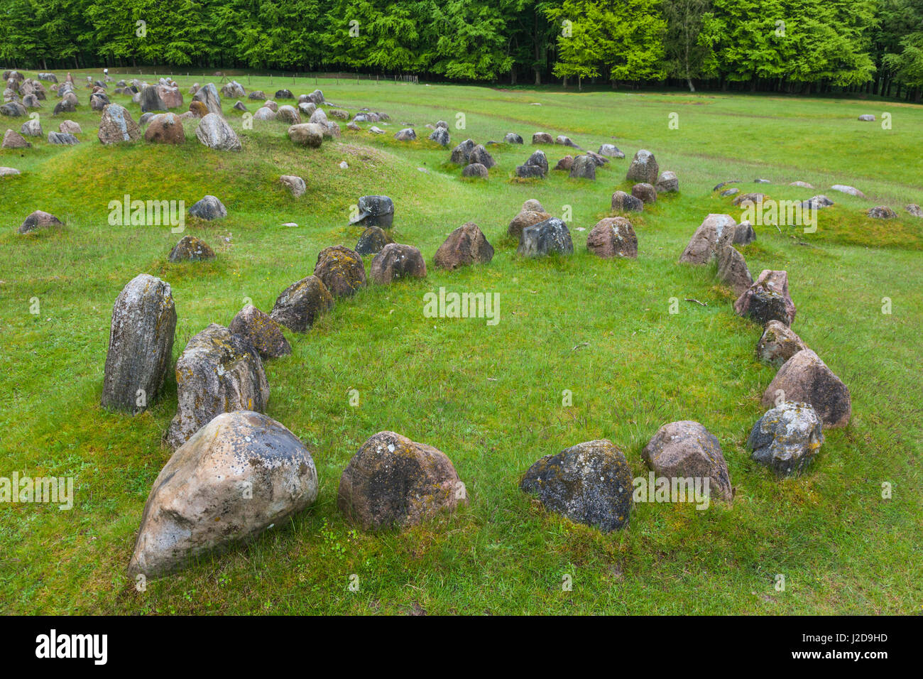 Denmark, Jutland, Aalborg-Lindholm, Lindholm Hoje, Viking Burial Ground ...
