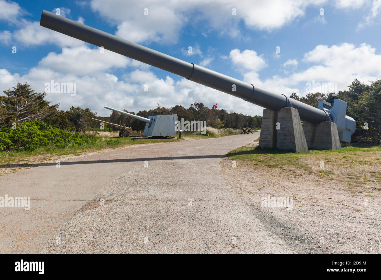 Denmark, Jutland, Hantsholm, WW2-era former German 38cm, 15 inch naval ...