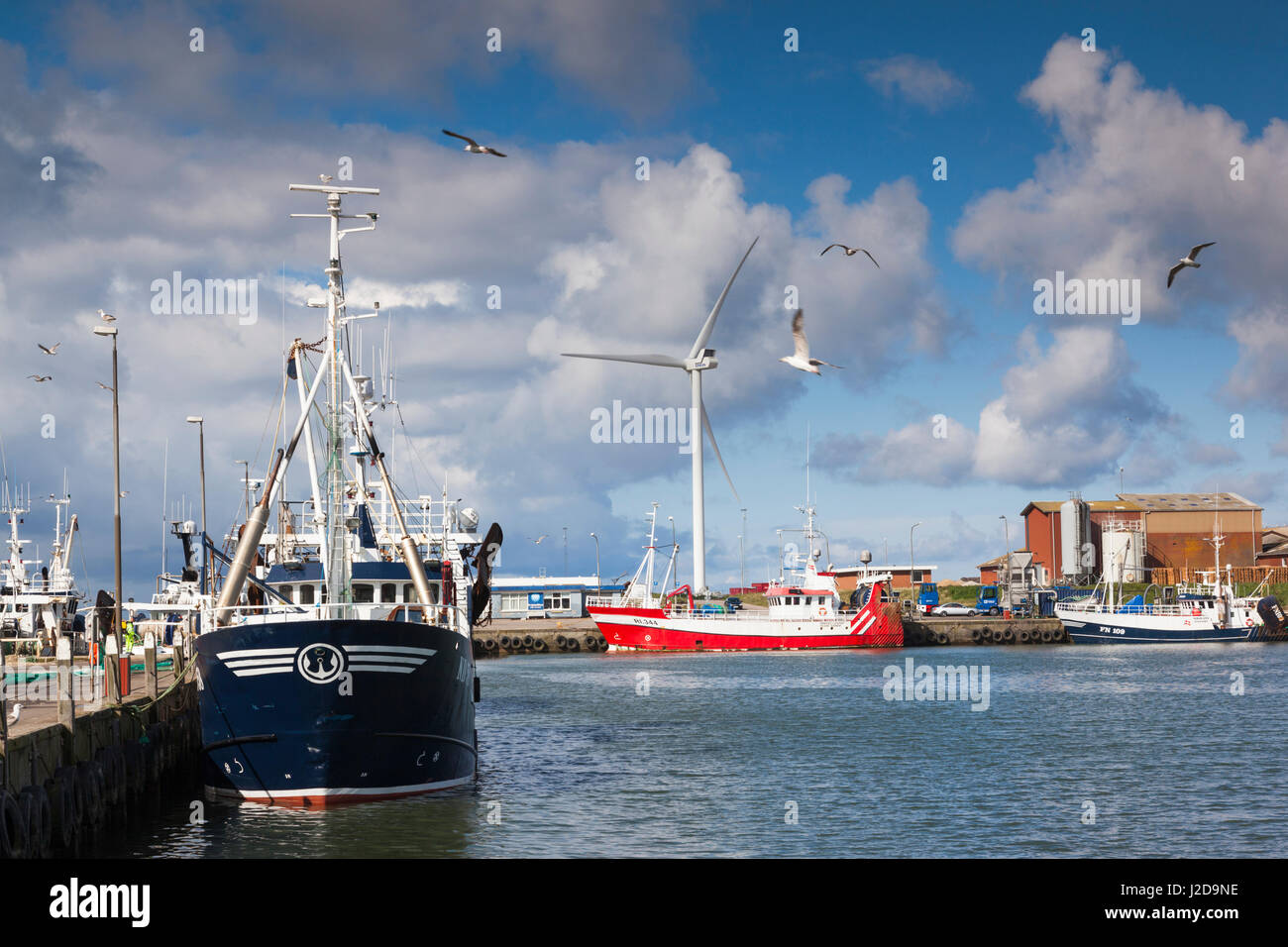 Denmark, Jutland, Danish Riviera, Hvide Sande, port view Stock Photo ...