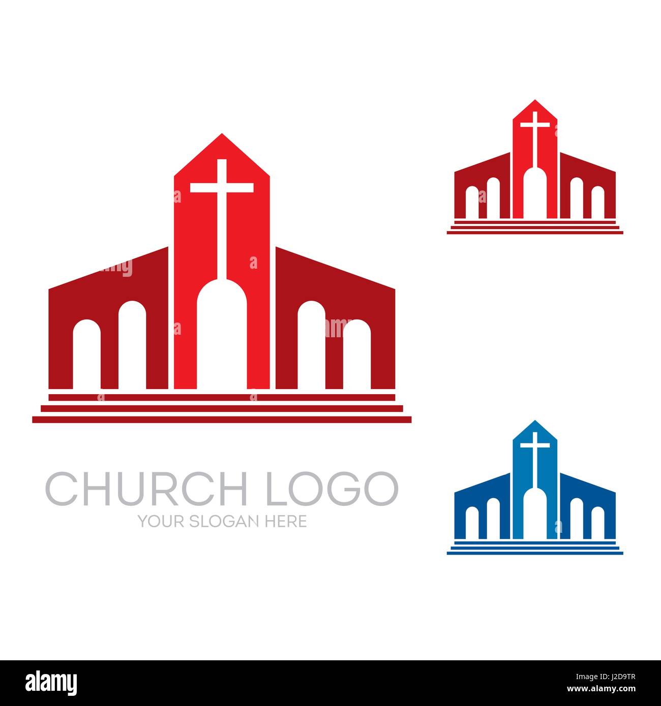 Church logo. Christian symbols. The altar and the cross of Christ Stock ...